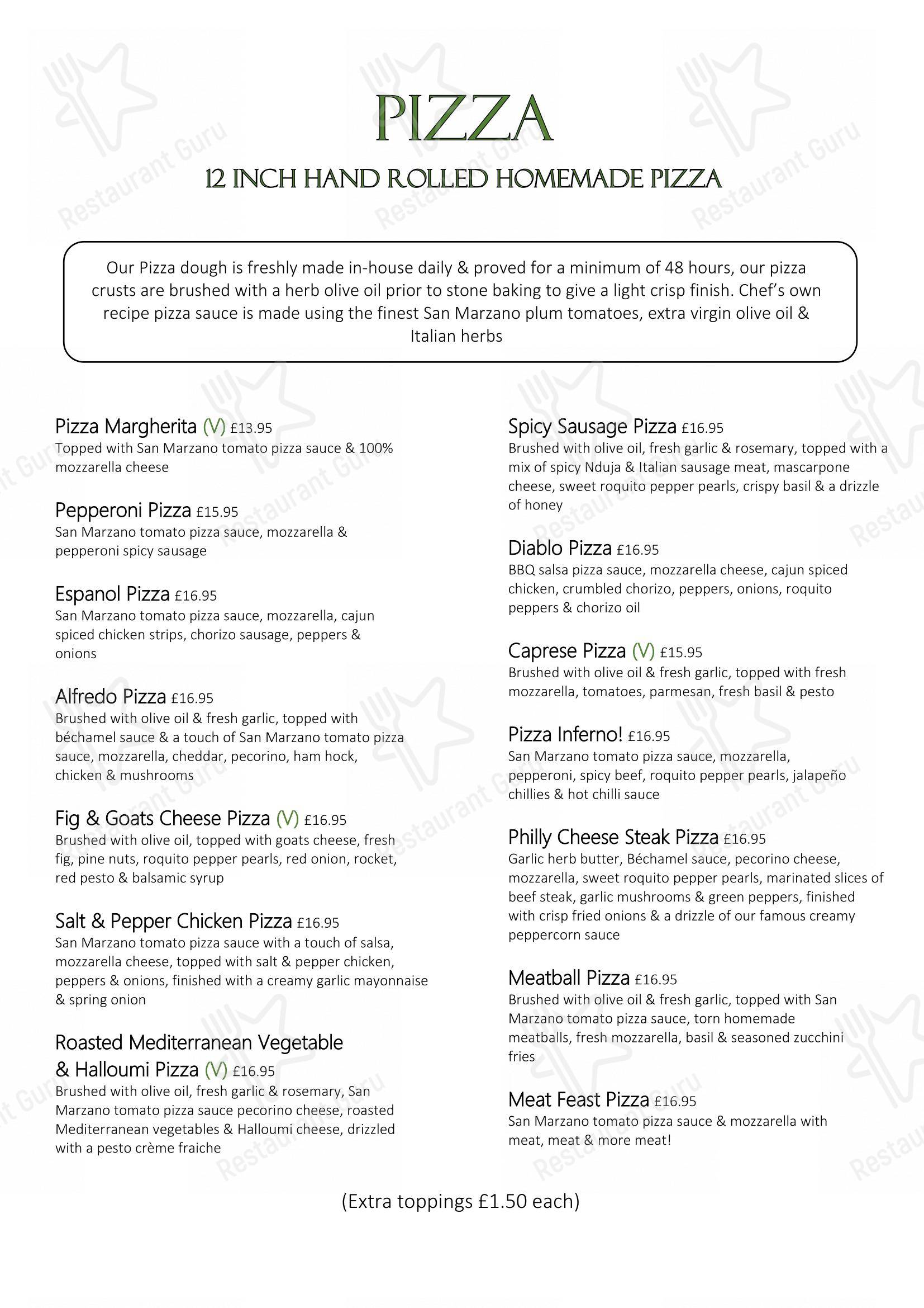Menu at The Fat Italian Ormskirk restaurant, Ormskirk, 47-49 Derby St