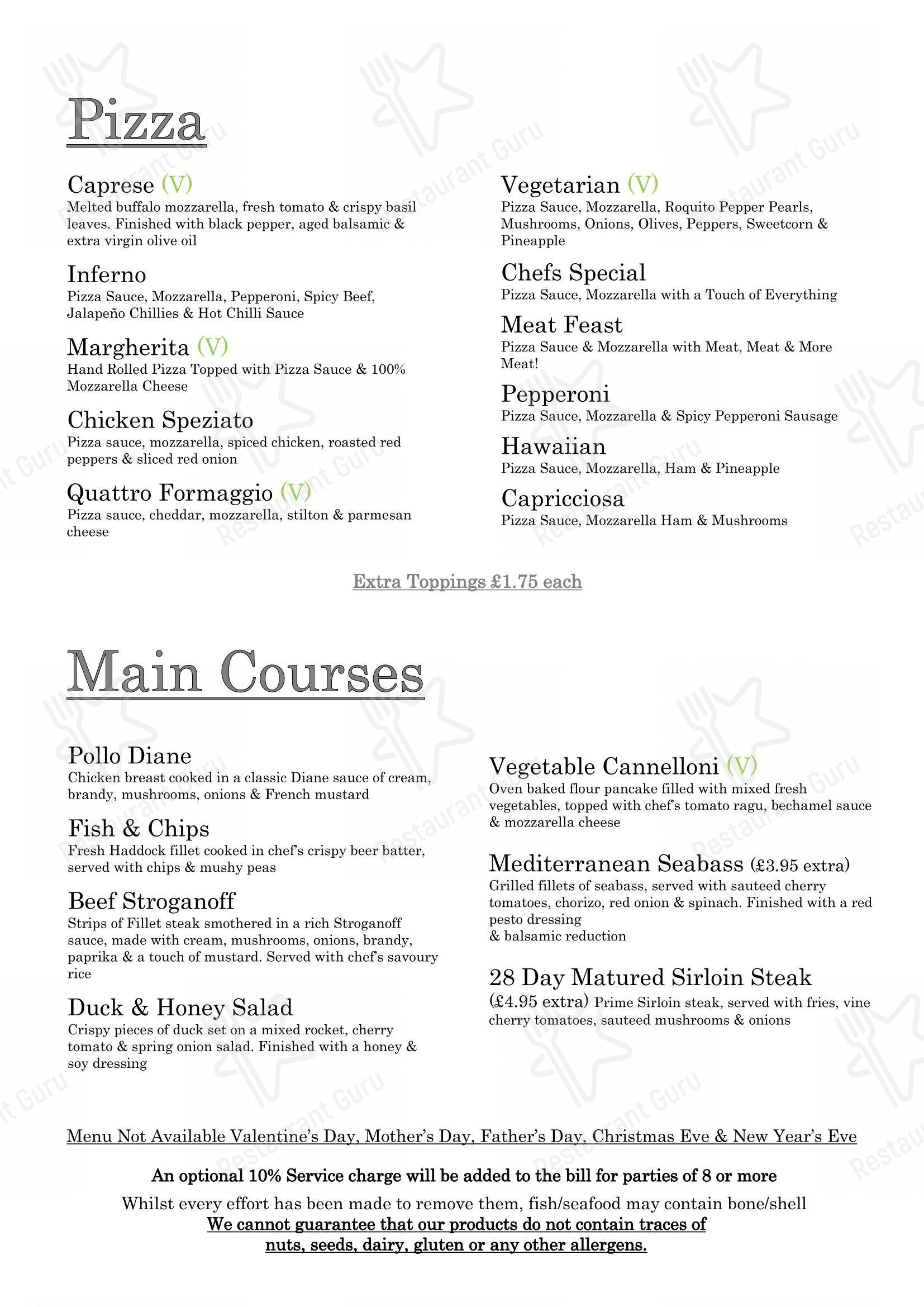Menu at The Fat Italian Ormskirk restaurant, Ormskirk, 47-49 Derby St