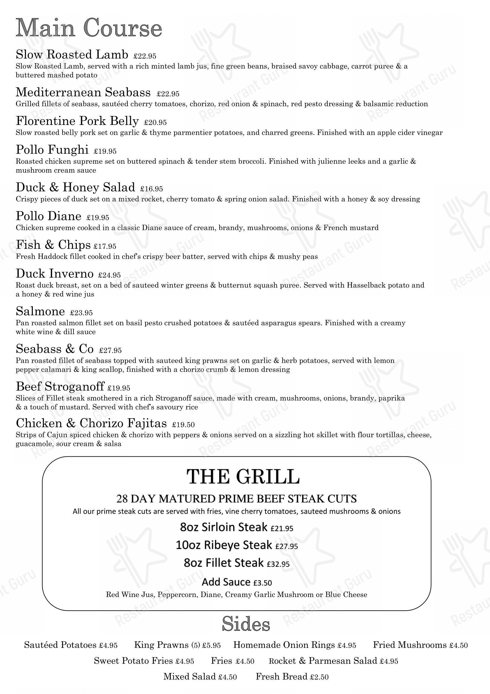 Menu at The Fat Italian Ormskirk restaurant, Ormskirk, 47-49 Derby St