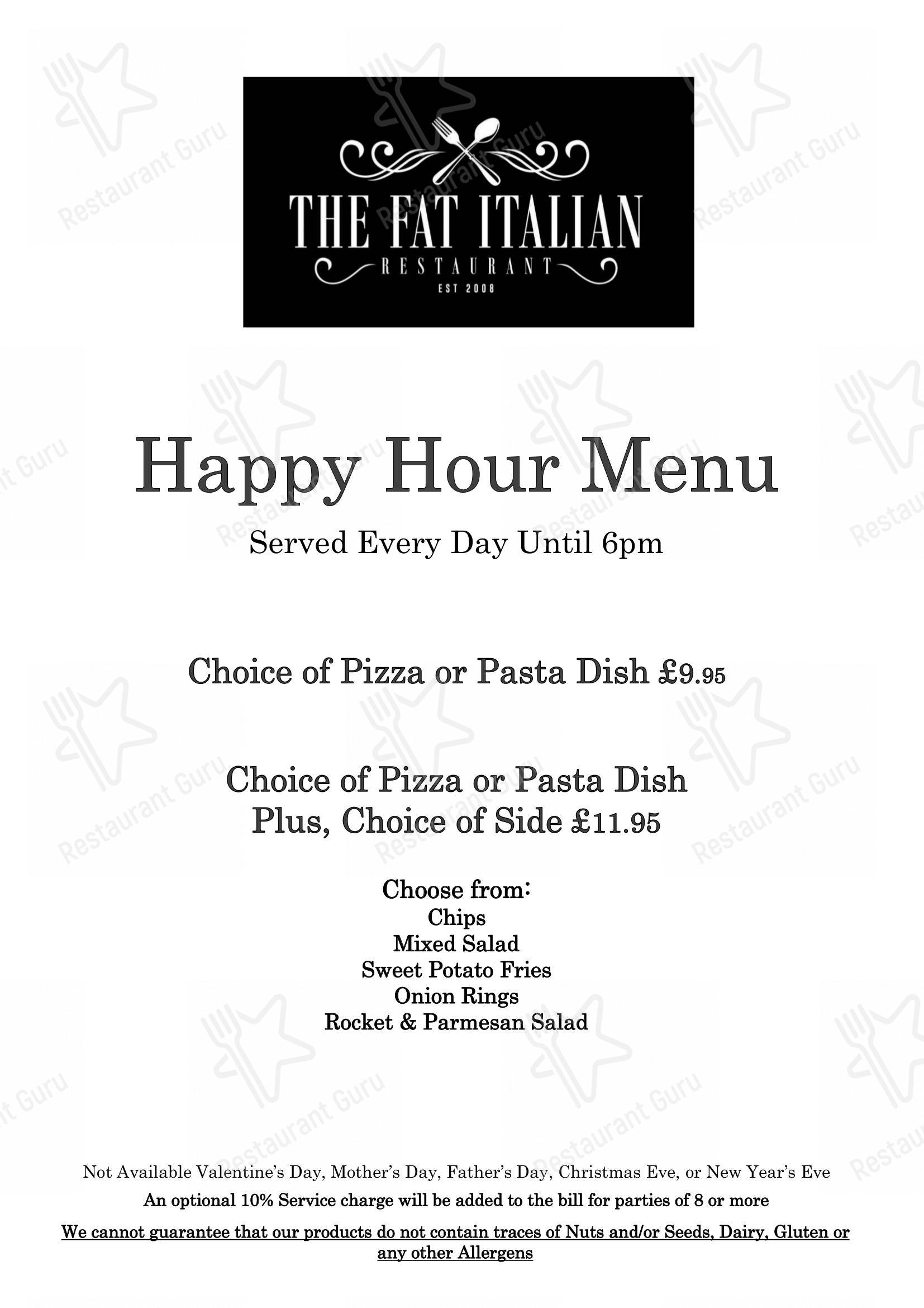 Menu at The Fat Italian Ormskirk restaurant, Ormskirk, 47-49 Derby St