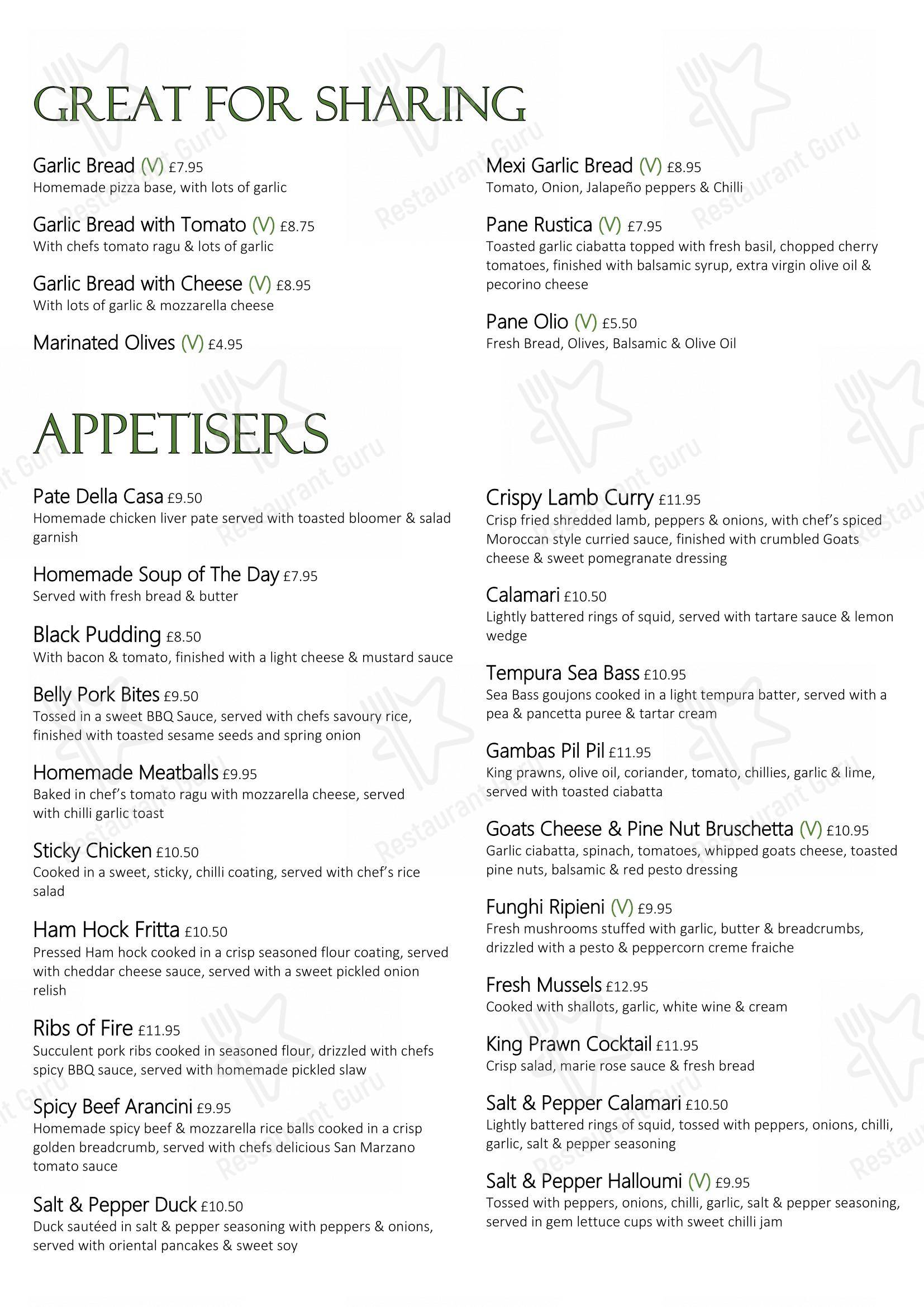 Menu at The Fat Italian Ormskirk restaurant, Ormskirk, 47-49 Derby St