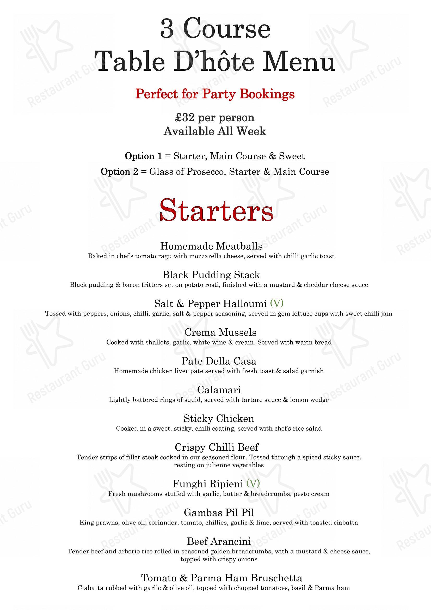 Menu at The Fat Italian Ormskirk restaurant, Ormskirk, 47-49 Derby St