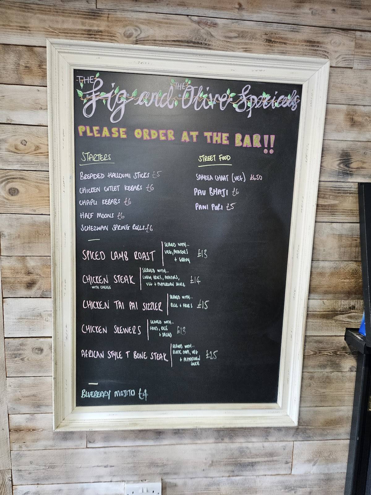 Menu at The Fig & The Olive restaurant, Blackburn