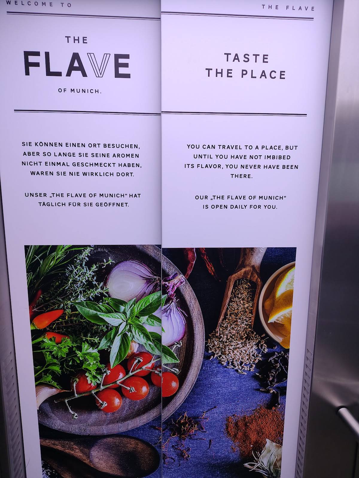 Menu at The Flave of Munich restaurant, München-Flughafen
