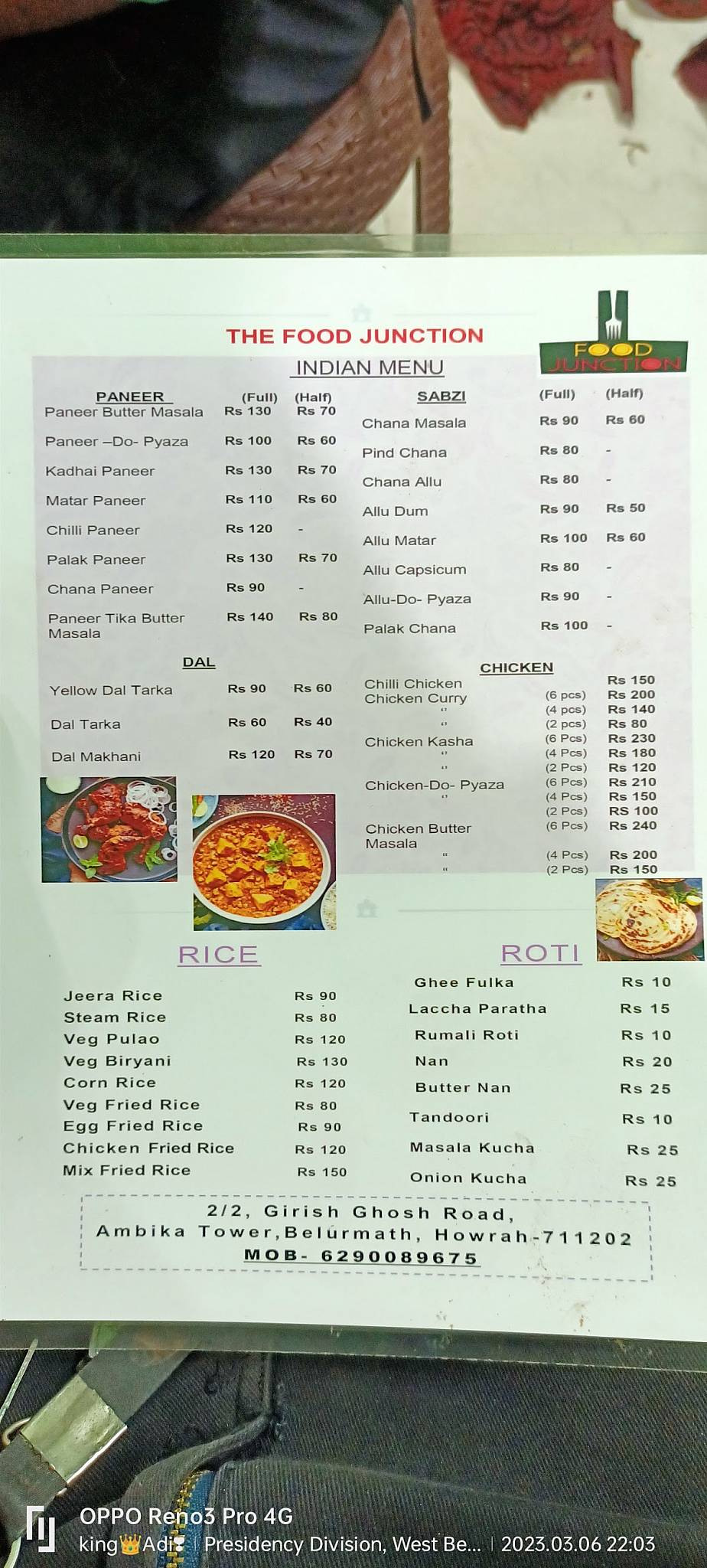 Menu at The Food Junction tatti, Howrah