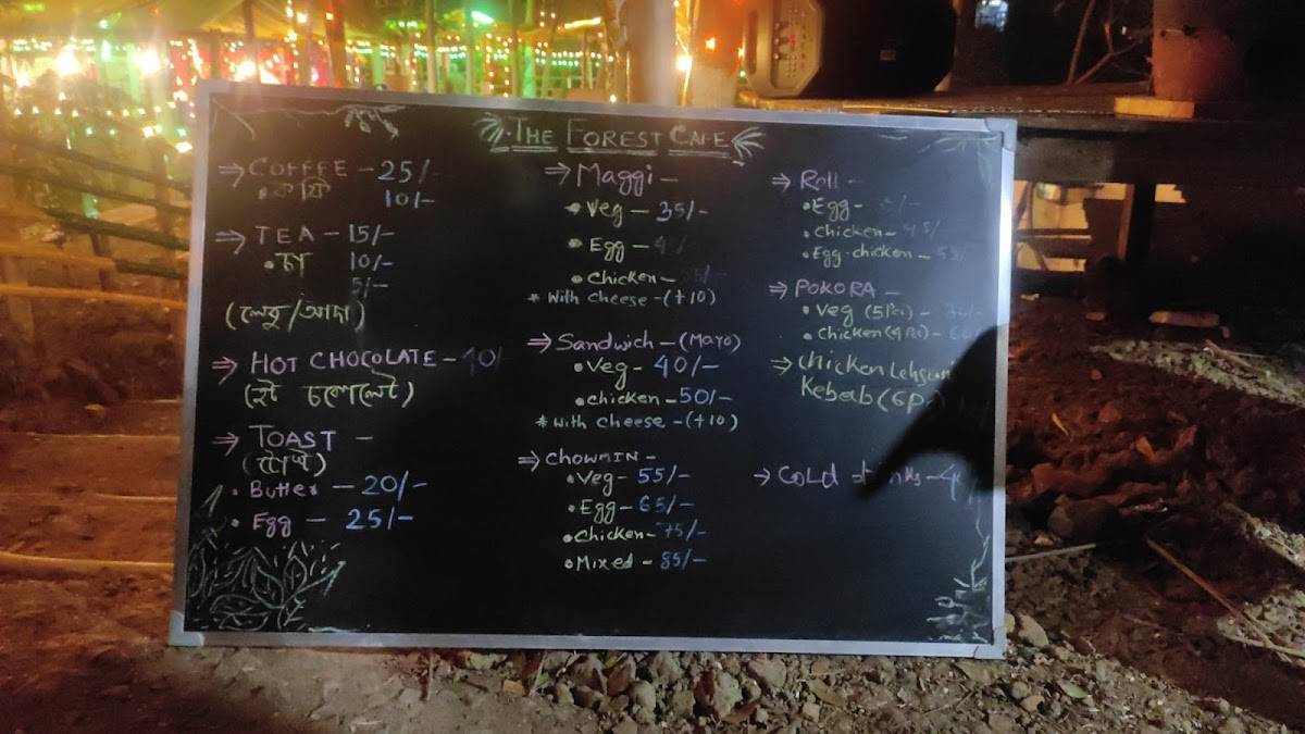 Menu at The Forest Cafe, Kandi