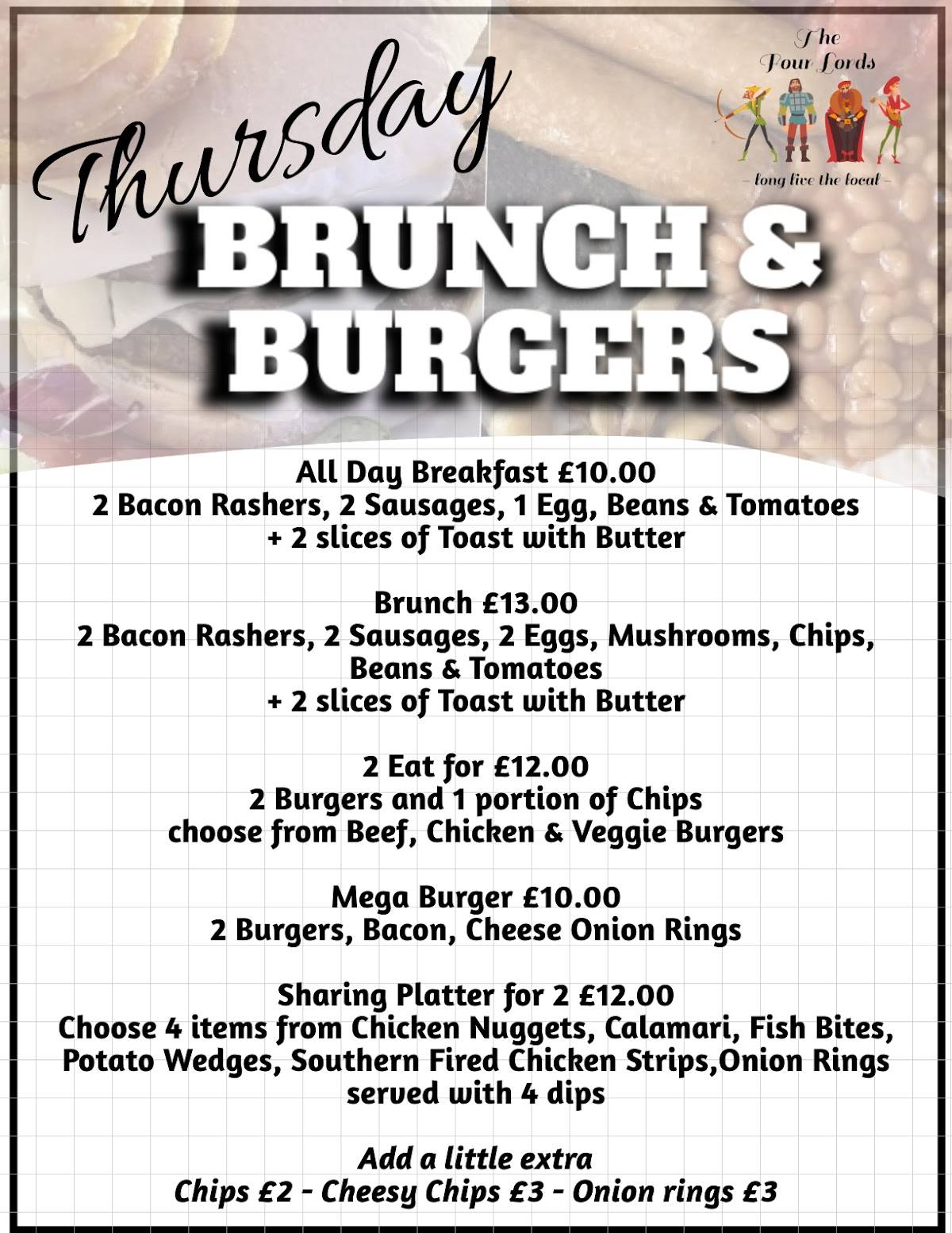 Menu at The Four Lords, St Blazey Gate pub & bar, Par
