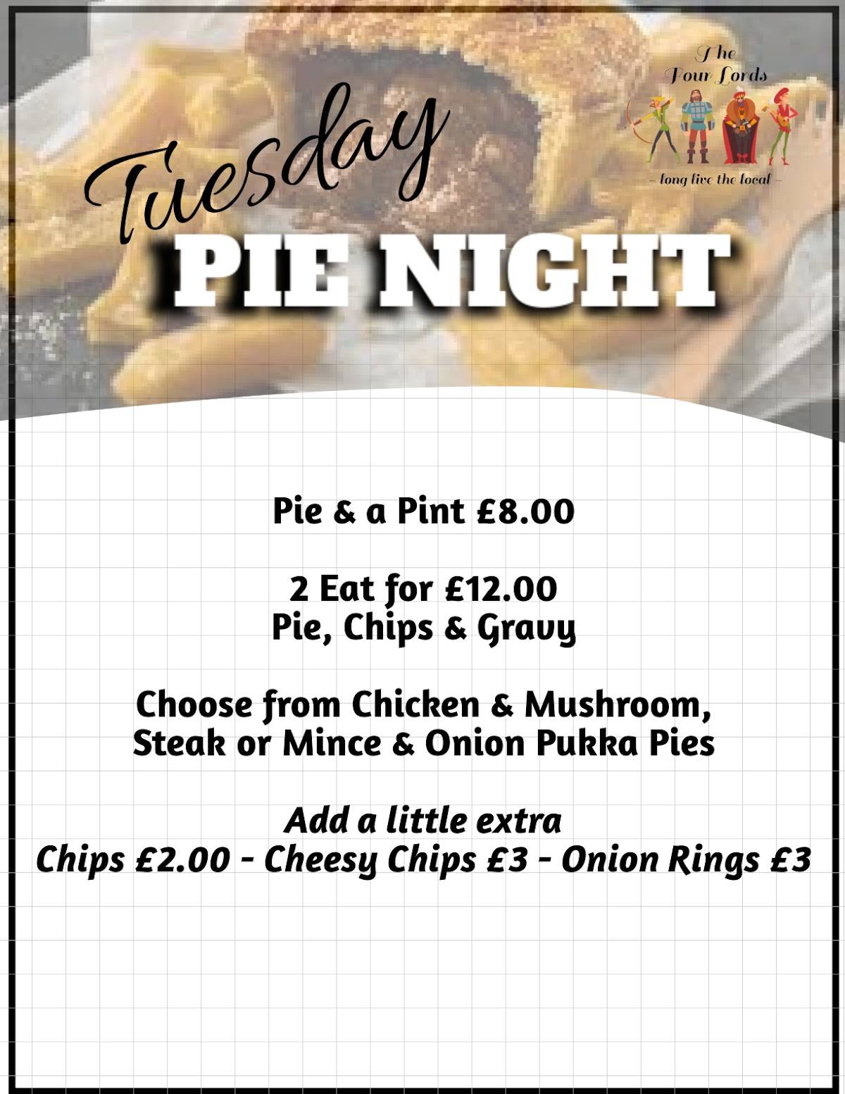 Menu at The Four Lords, St Blazey Gate pub & bar, Par