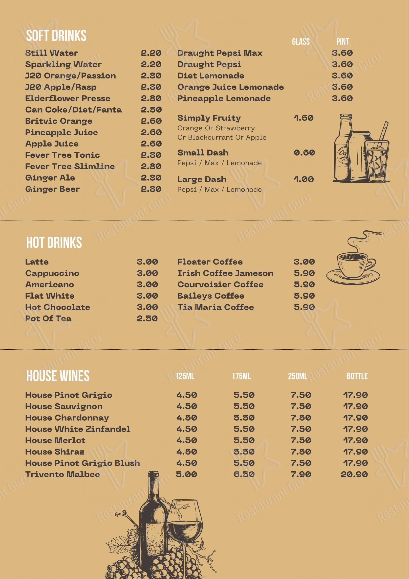 Menu at The George IV Inn restaurant, Ystalyfera, Heol Gwys