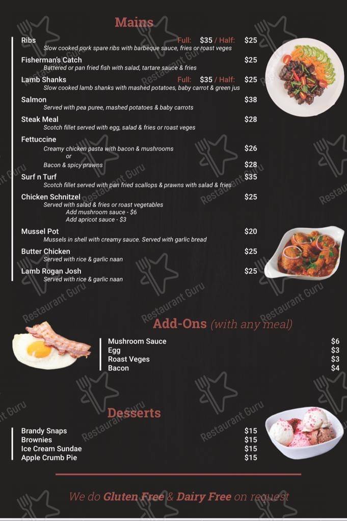 Menu at The Grand Tavern pub & bar, Te Aroha