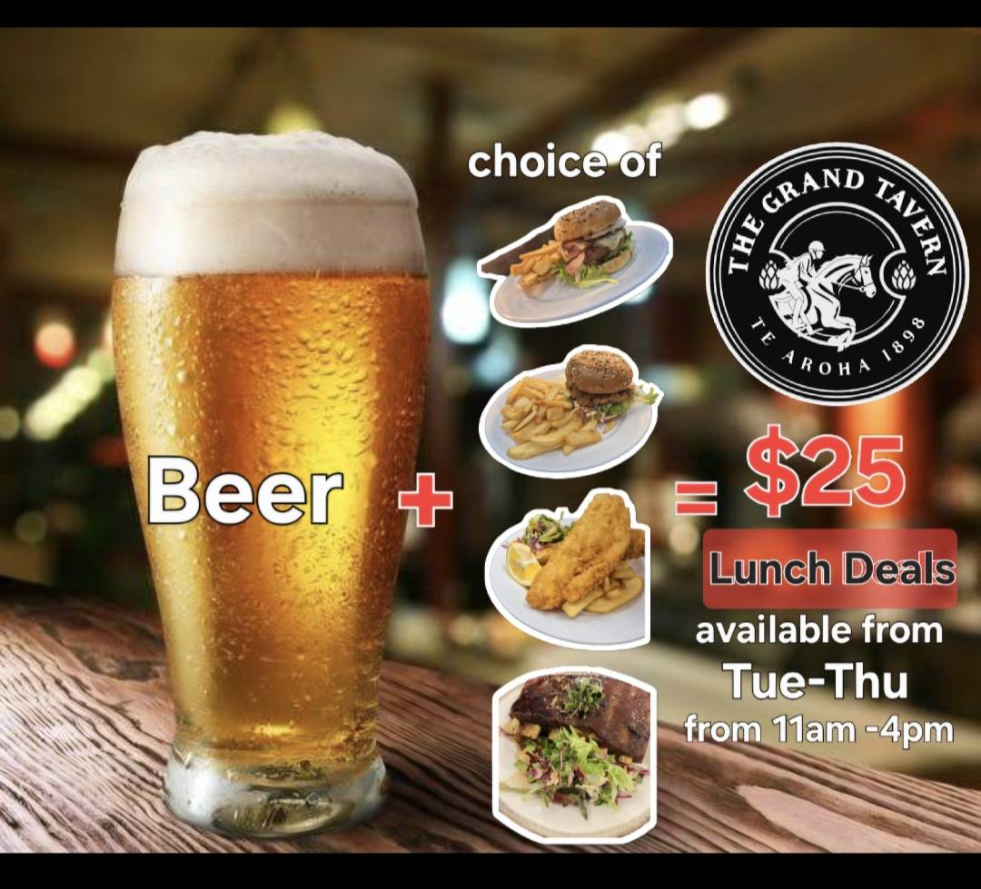 Menu at The Grand Tavern pub & bar, Te Aroha