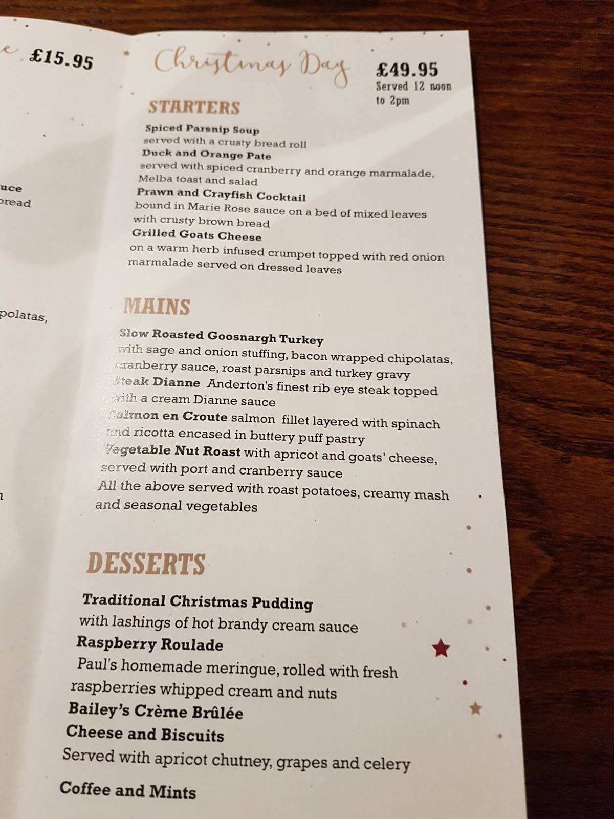Menu at The Grapes Inn pub & bar, Preston