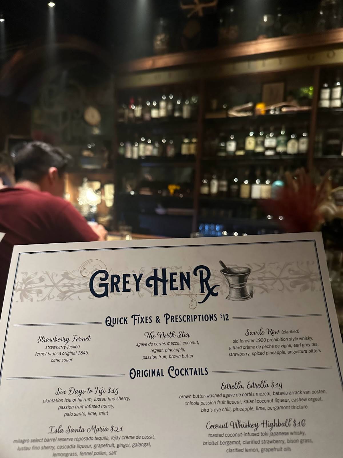 Menu at The Grey Hen Rx at Century Grand pub & bar, Phoenix