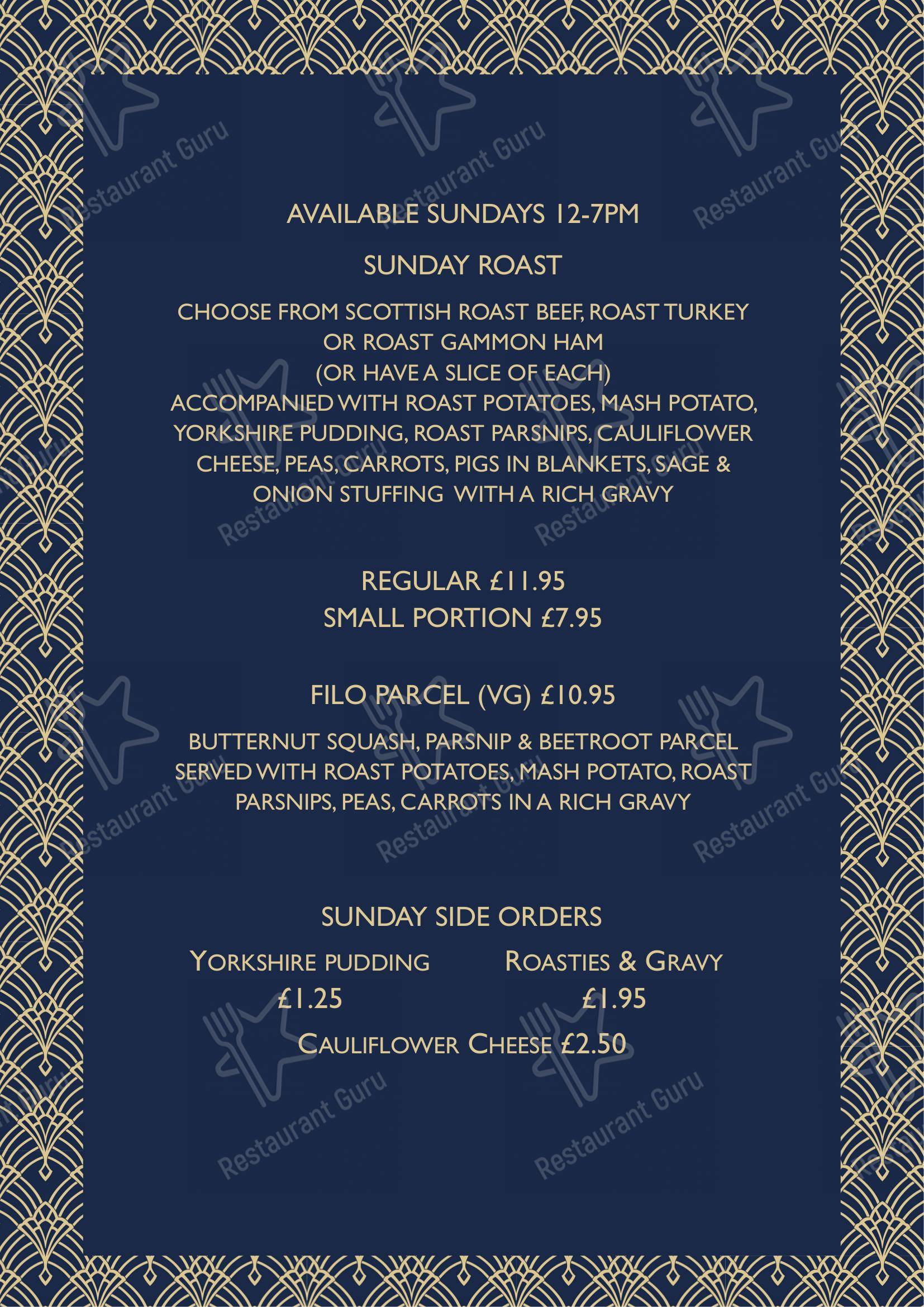 Menu at The Greyhound Inn pub & bar, Coventry