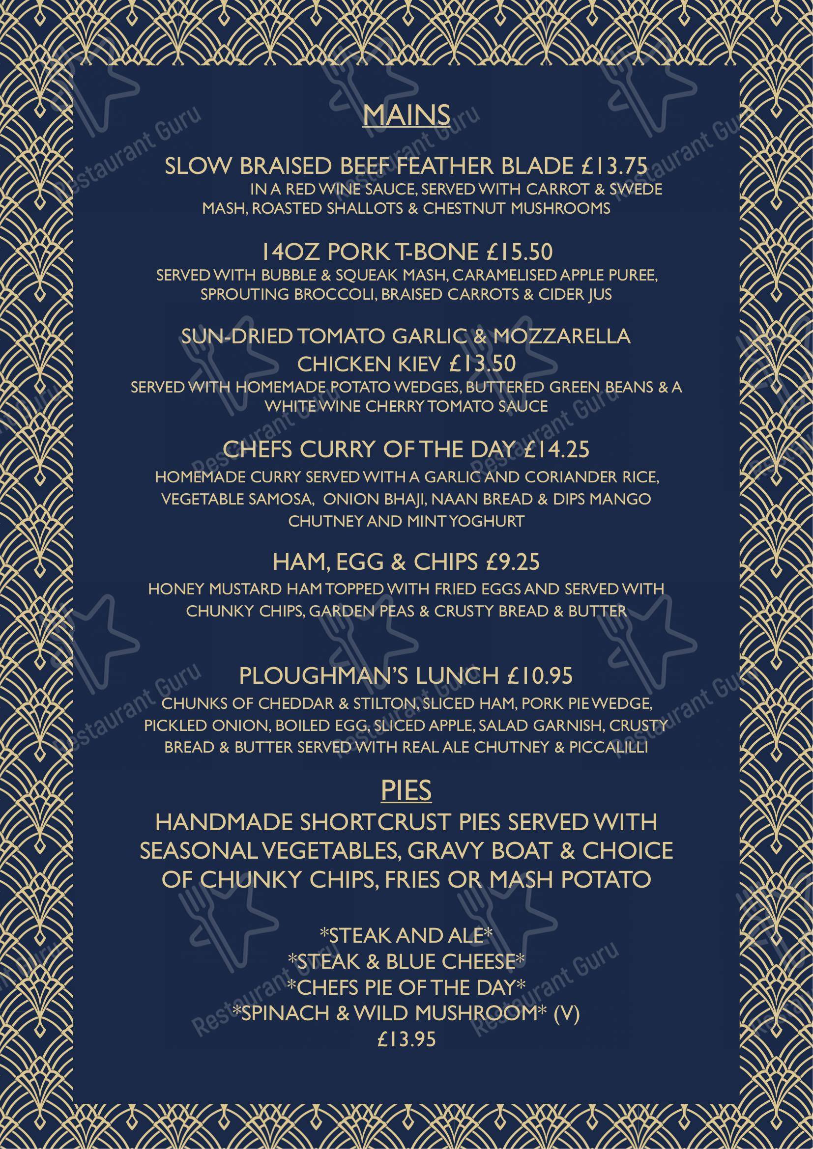 Menu at The Greyhound Inn pub & bar, Coventry