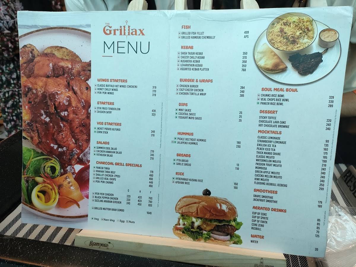 Menu at The Grillax Lulu Mall Kochi, Kochi
