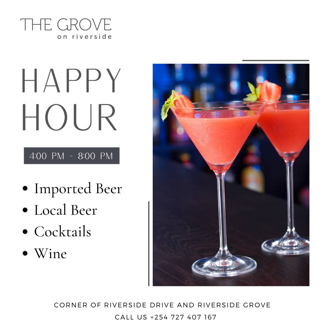 Menu at The Grove Restaurant, Nairobi