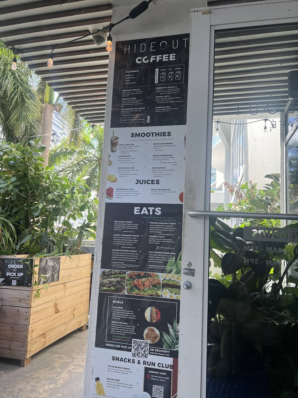 Menu at The Hideout Café by Team Vinchay pub & bar, Miami