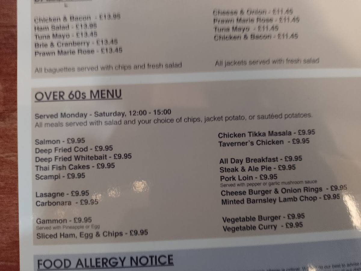 Menu at The Highwayman Inn pub & bar, Rhoose, Port Rd