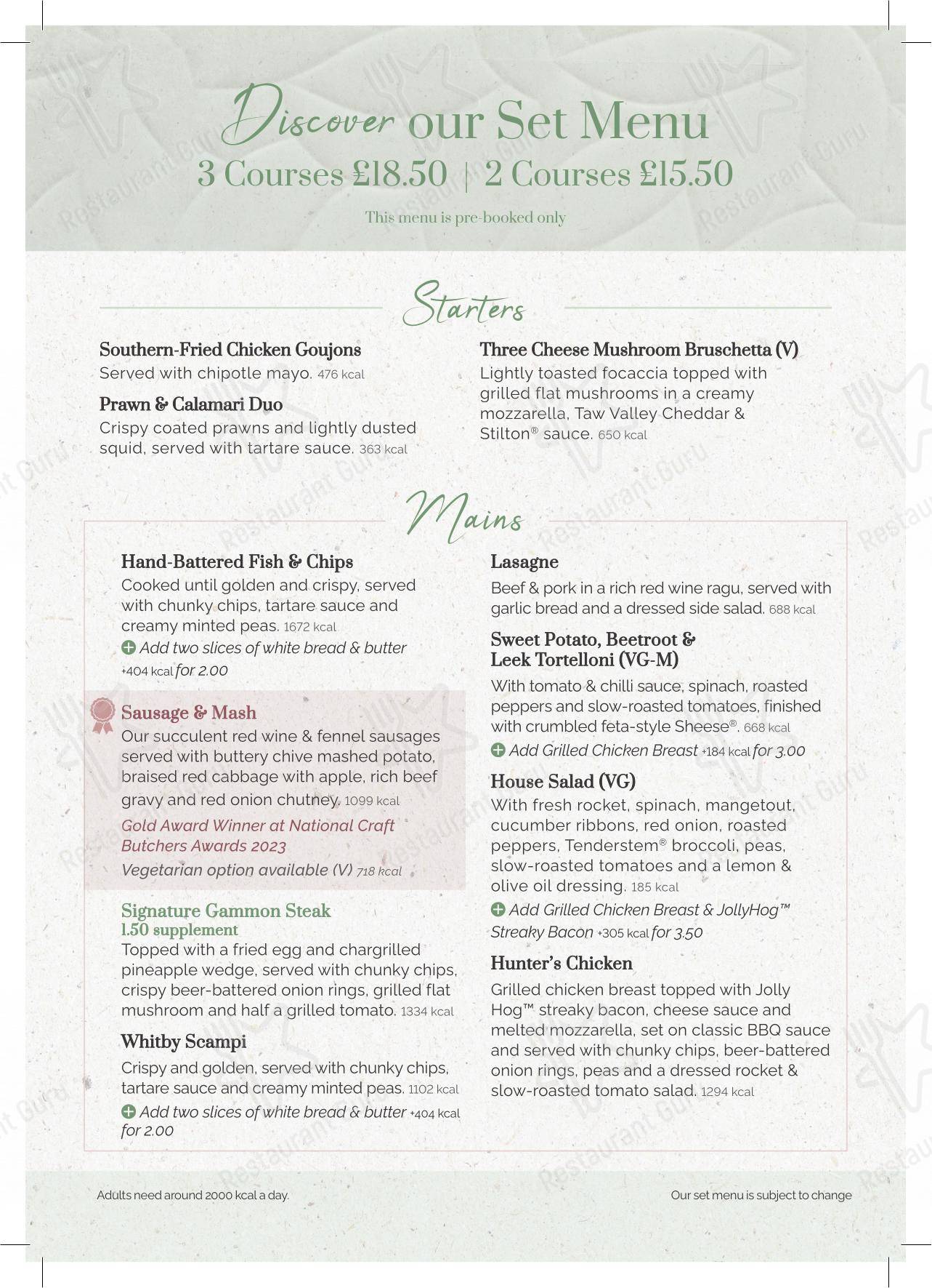 Menu at The Horns Inn pub & bar, Ferndown