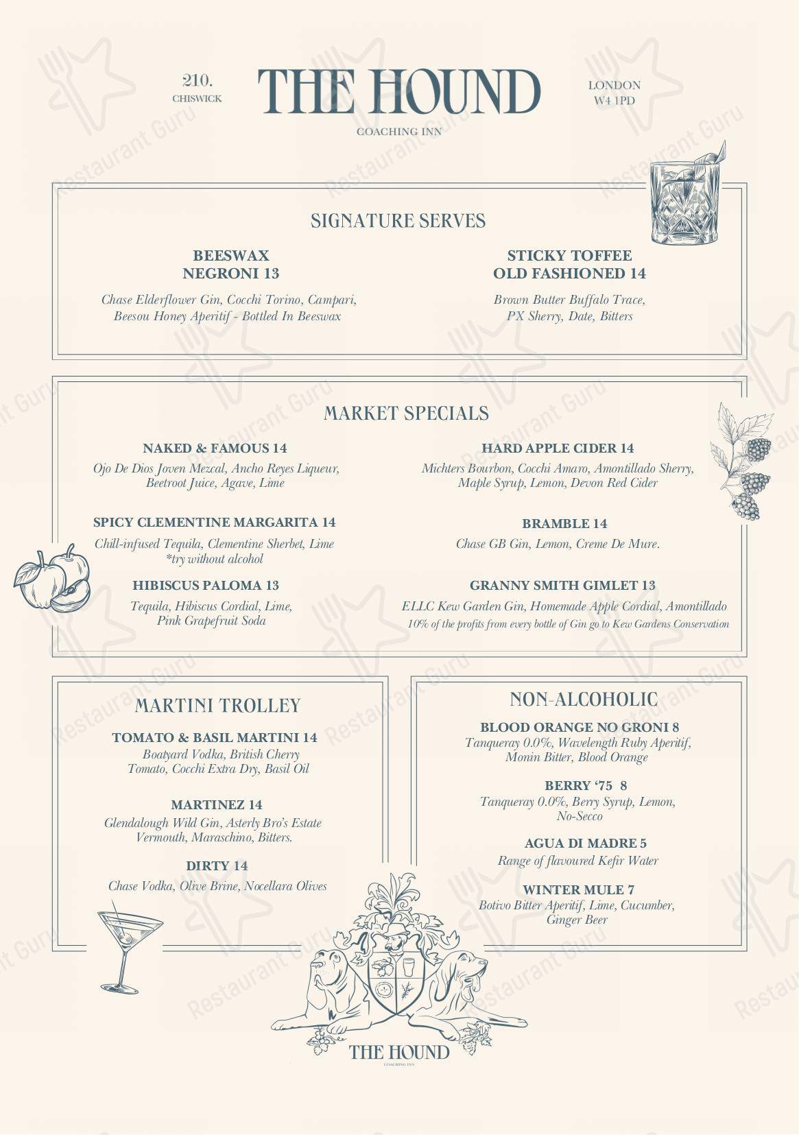 Menu at The Hound pub & bar, London