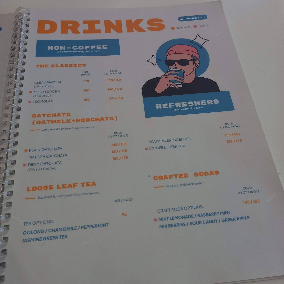 Menu at The HubStop Cafe, Pasay