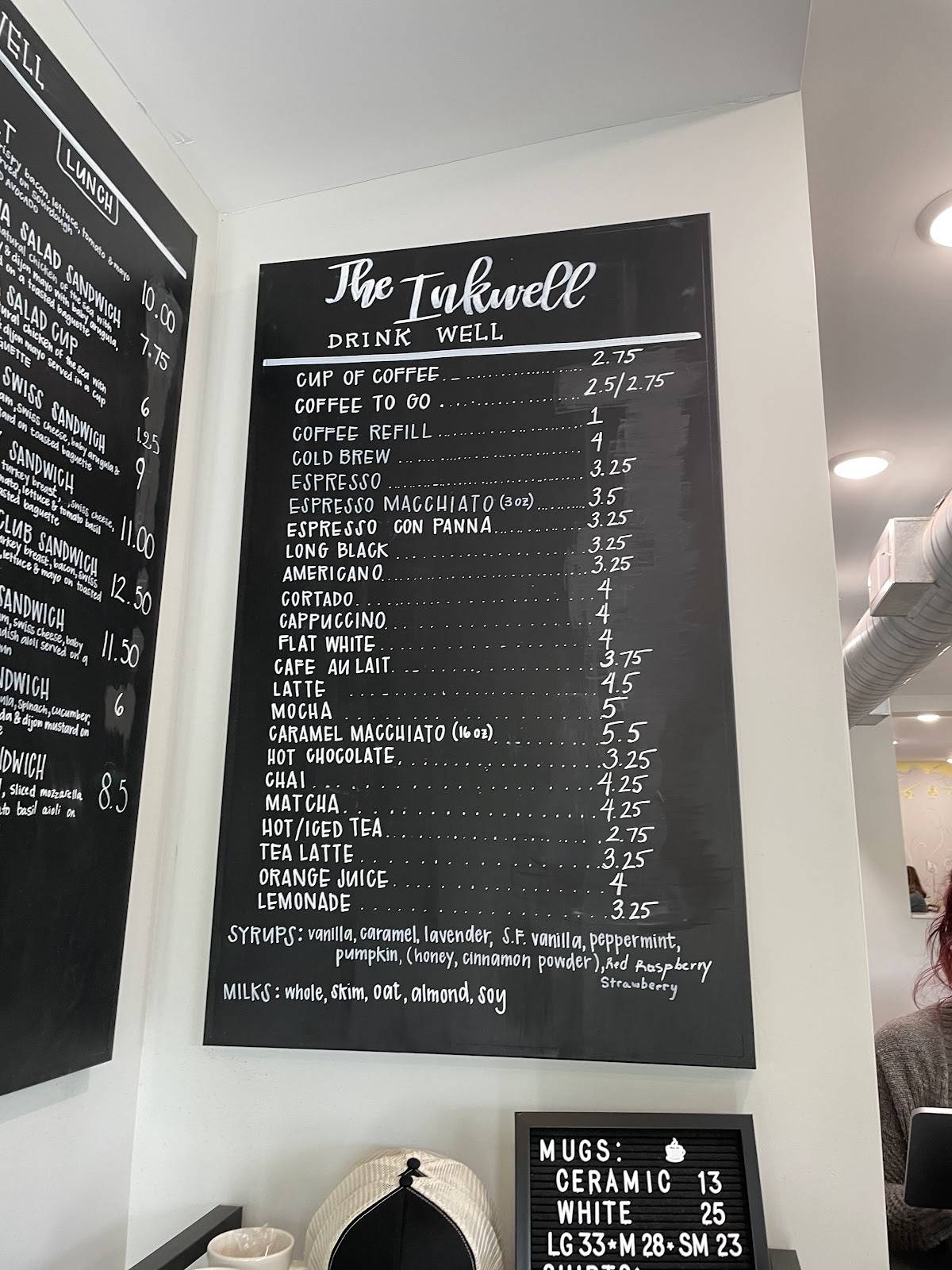 Menu at The Inkwell Bakery & Cafe, Bloomington, 401 S Woodlawn Ave