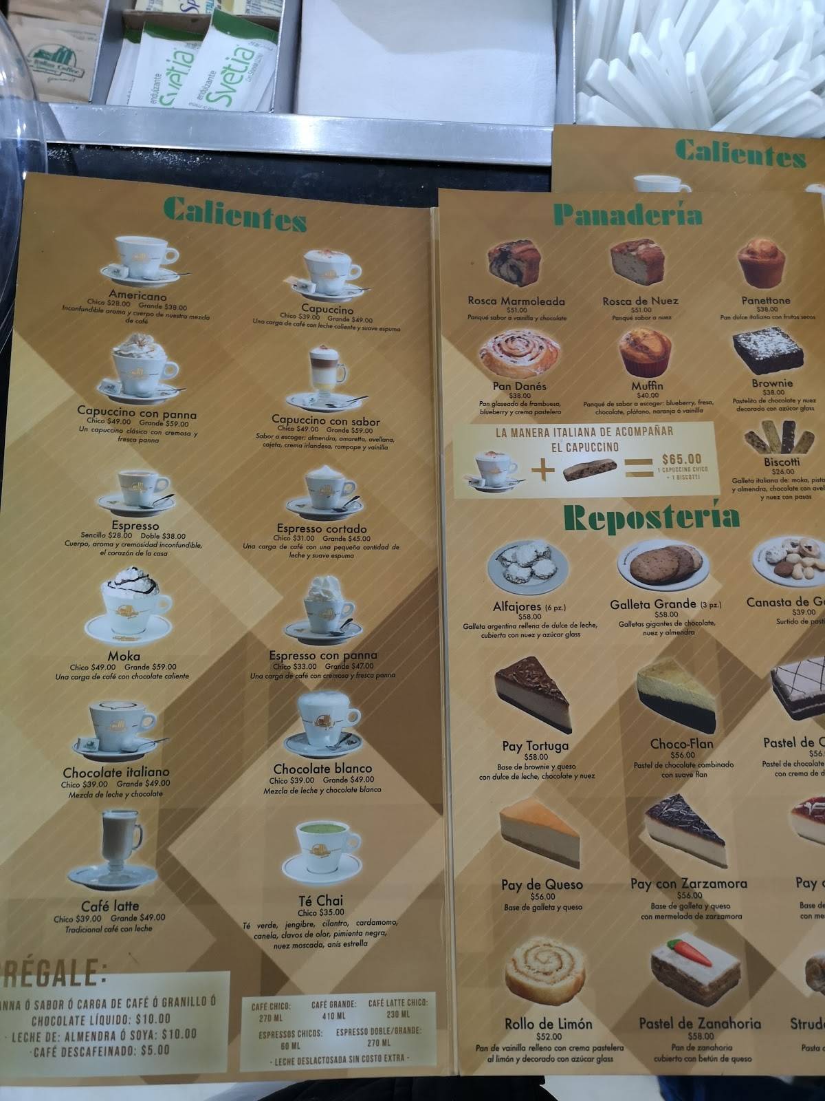 Menu at The Italian Coffee Company cafe, Metepec, Av. Estado de México ...