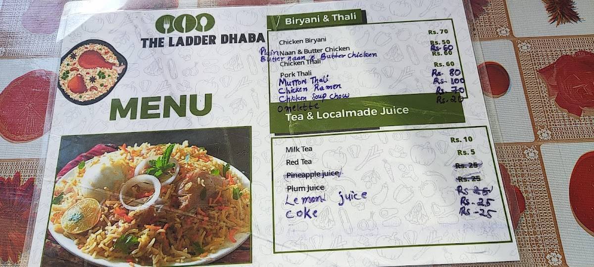 Menu at The Ladder Dhaba, Shillong