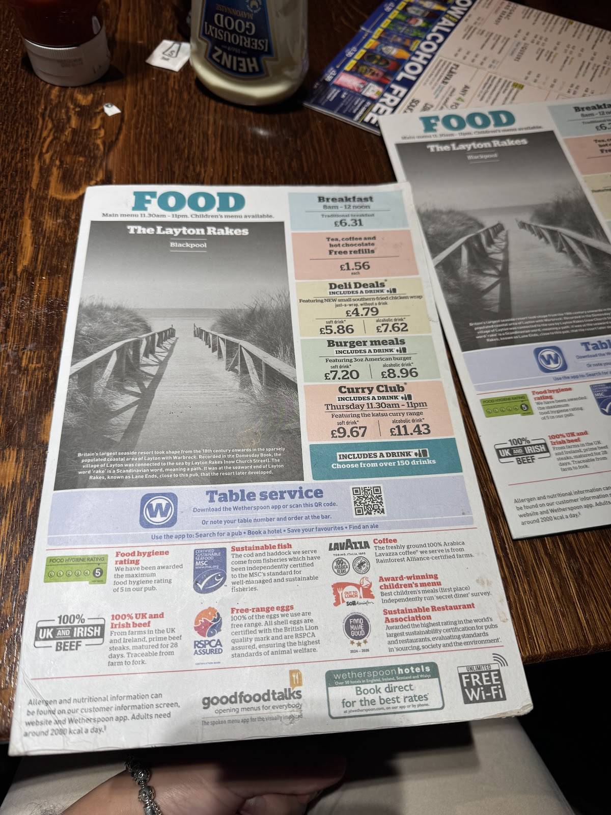 Menu at The Layton Rakes - JD Wetherspoon pub & bar, Blackpool, 17-25 ...