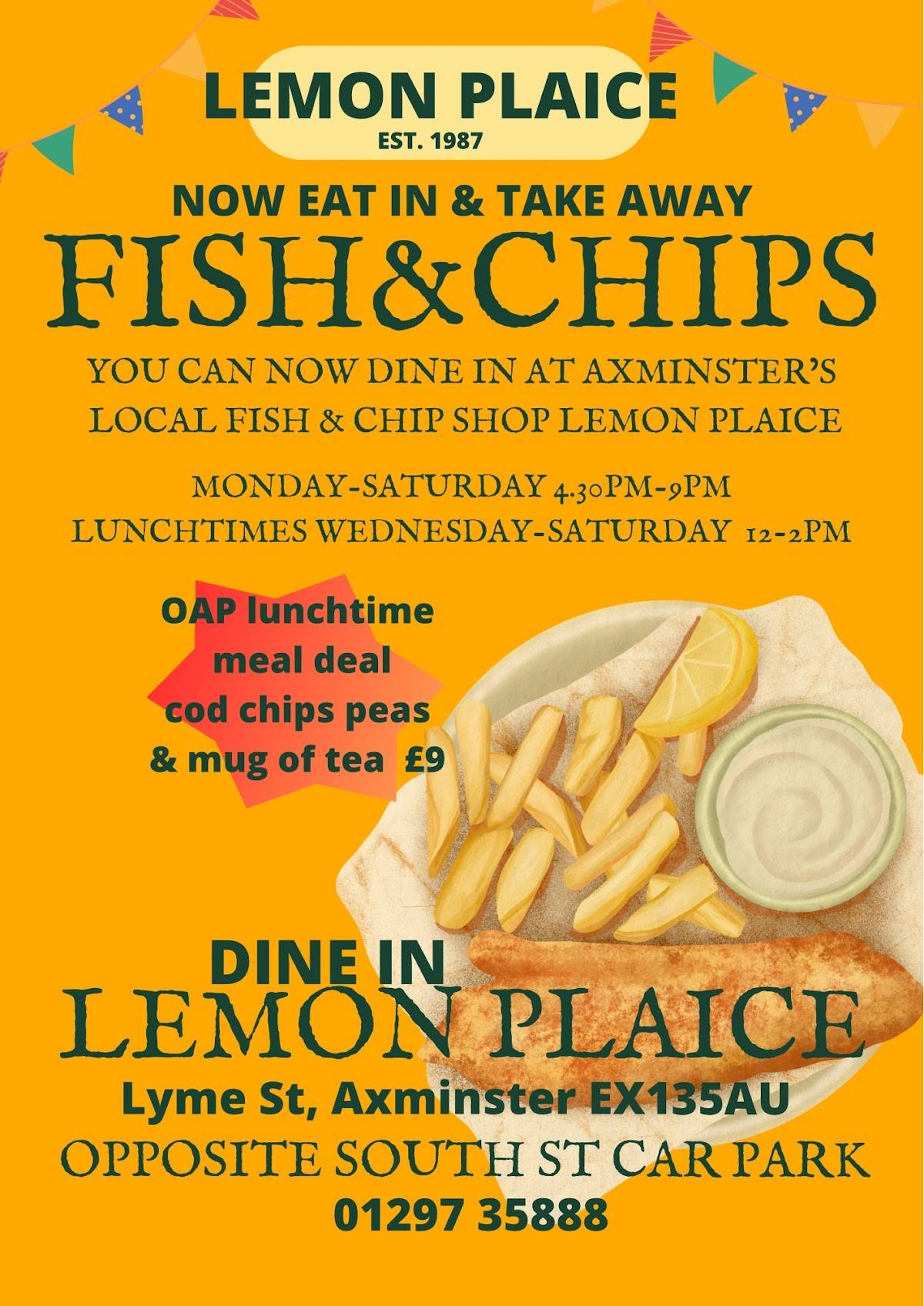 Menu at The Lemon Plaice fast food, Axminster