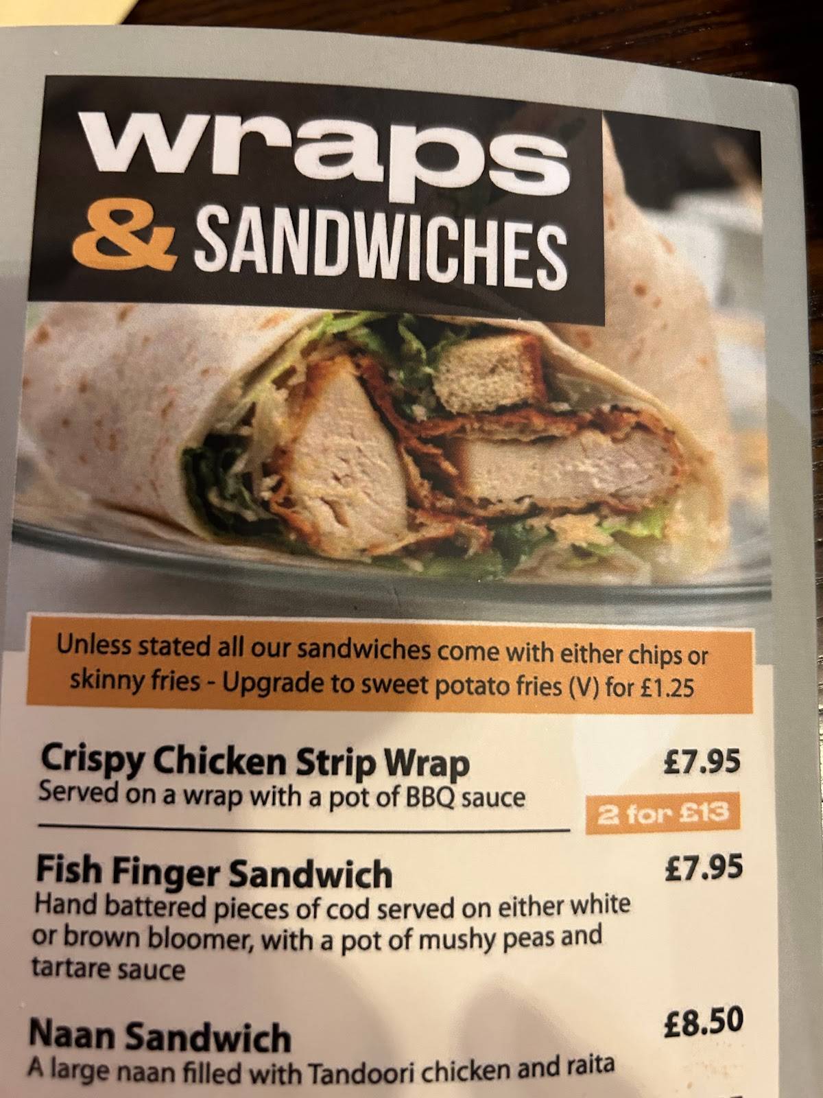 Menu at The Liversedge pub & bar, Liversedge