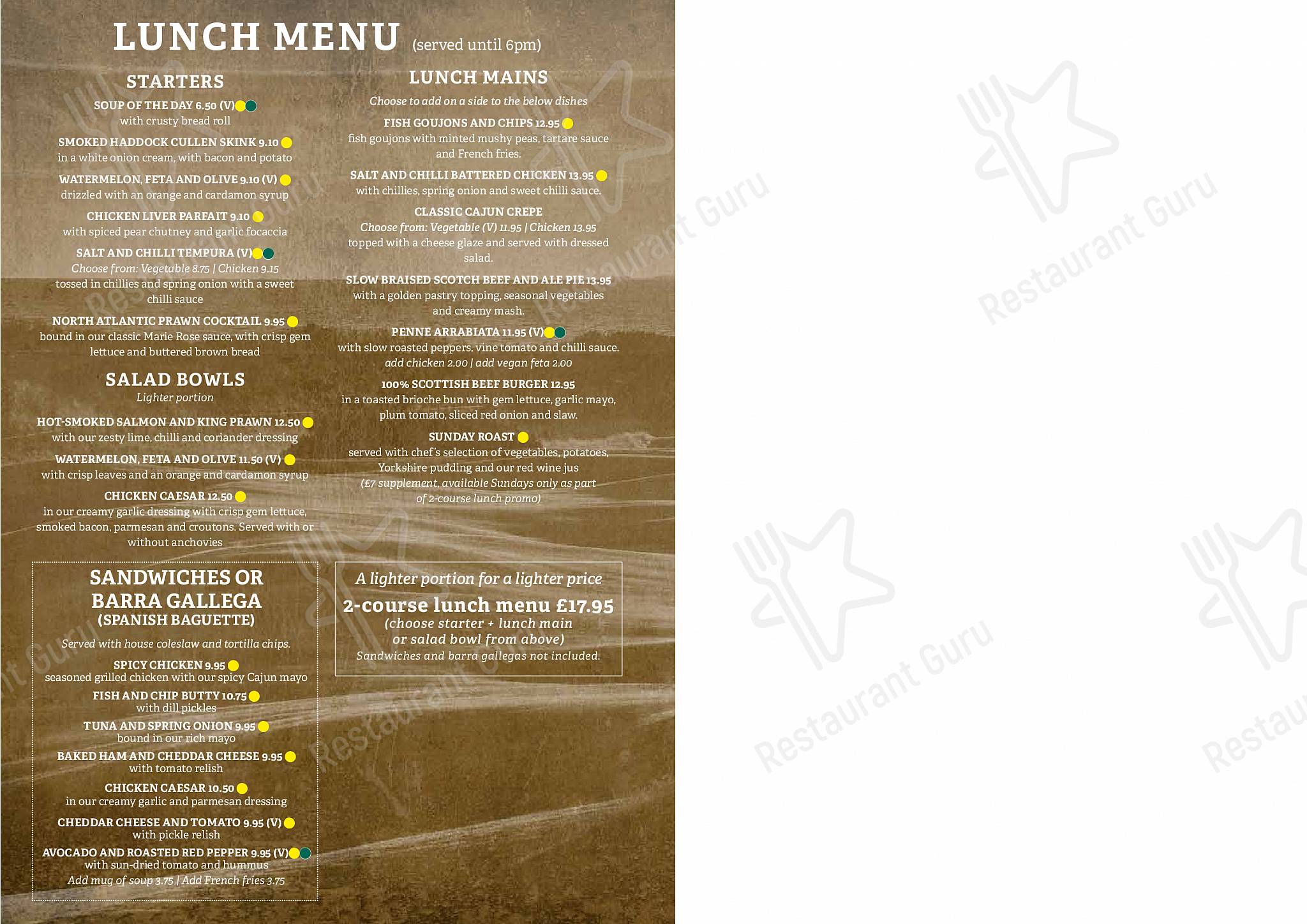 Menu at The Loans Inn pub & bar, Troon