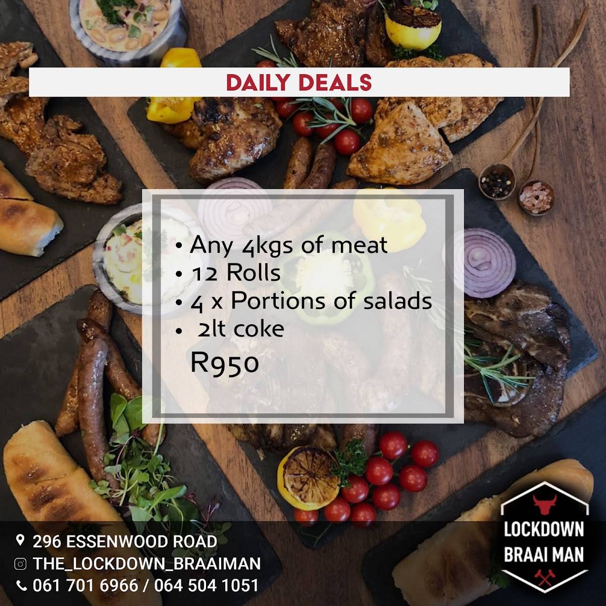 Menu at The Lockdown Braaiman restaurant, Durban