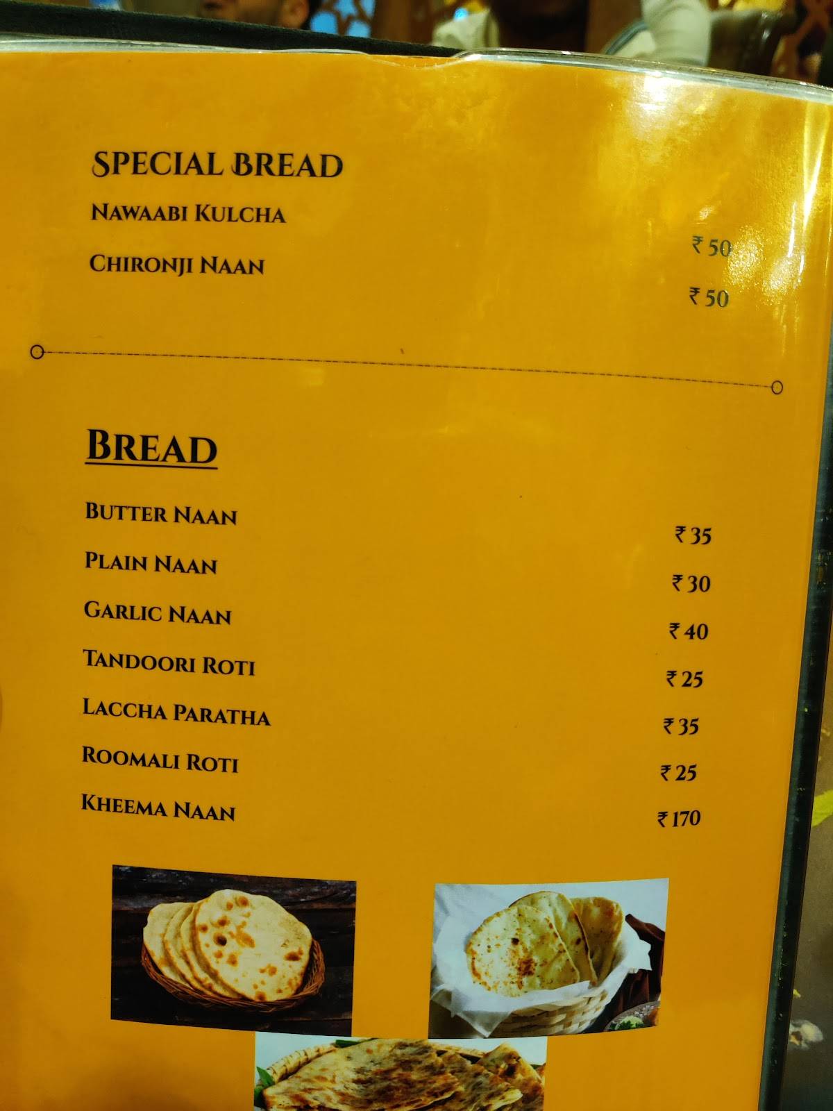 Menu at The Nawaab's Restaurant, Hyderabad