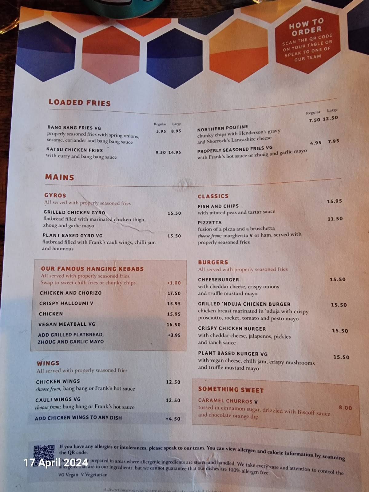 Menu at The Oast House - Manchester pub & bar, Manchester, The Avenue