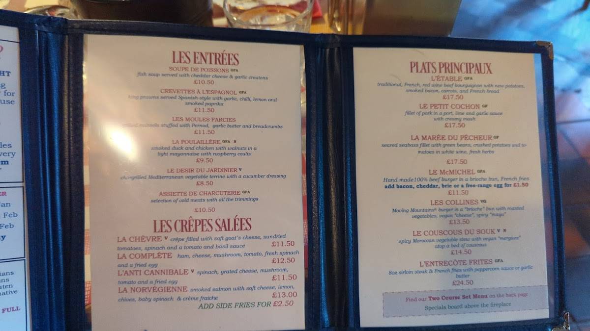 Menu at The Old Bookbinders Ale House pub & bar, Oxford