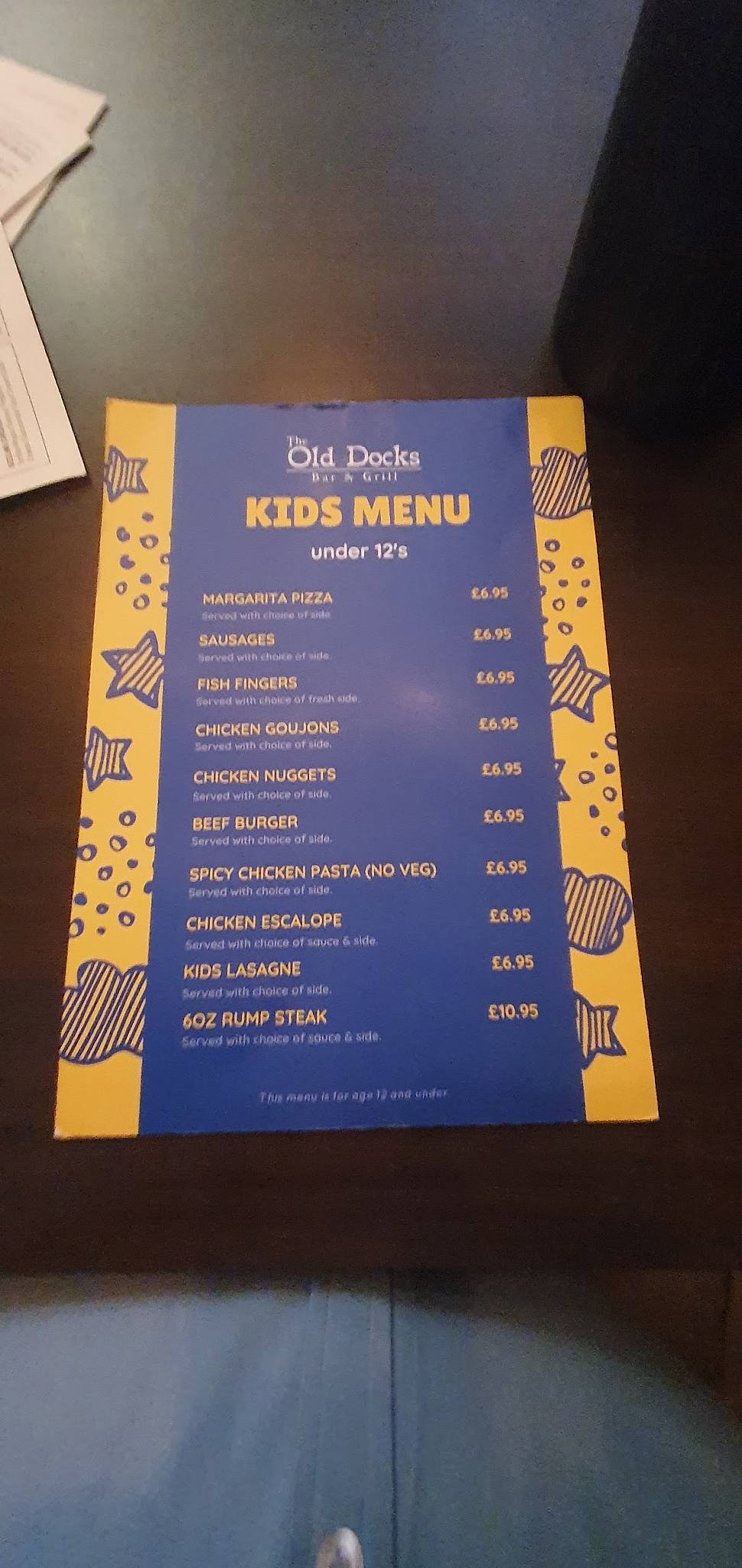 Menu at The Old Docks Bar & Grill, Londonderry