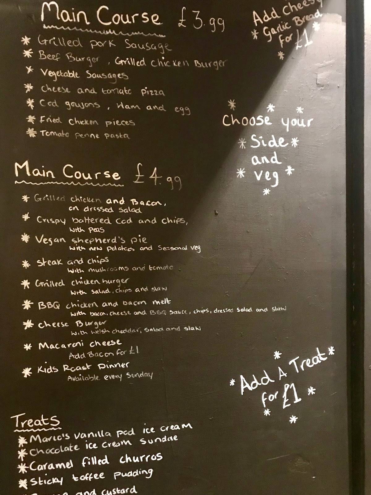 Menu at The Old Post Inn pub & bar, Cowbridge