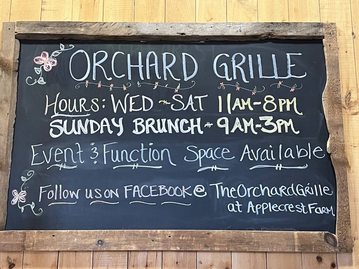 Menu at The Orchard Grille at Applecrest Farm pub & bar, Hampton Falls