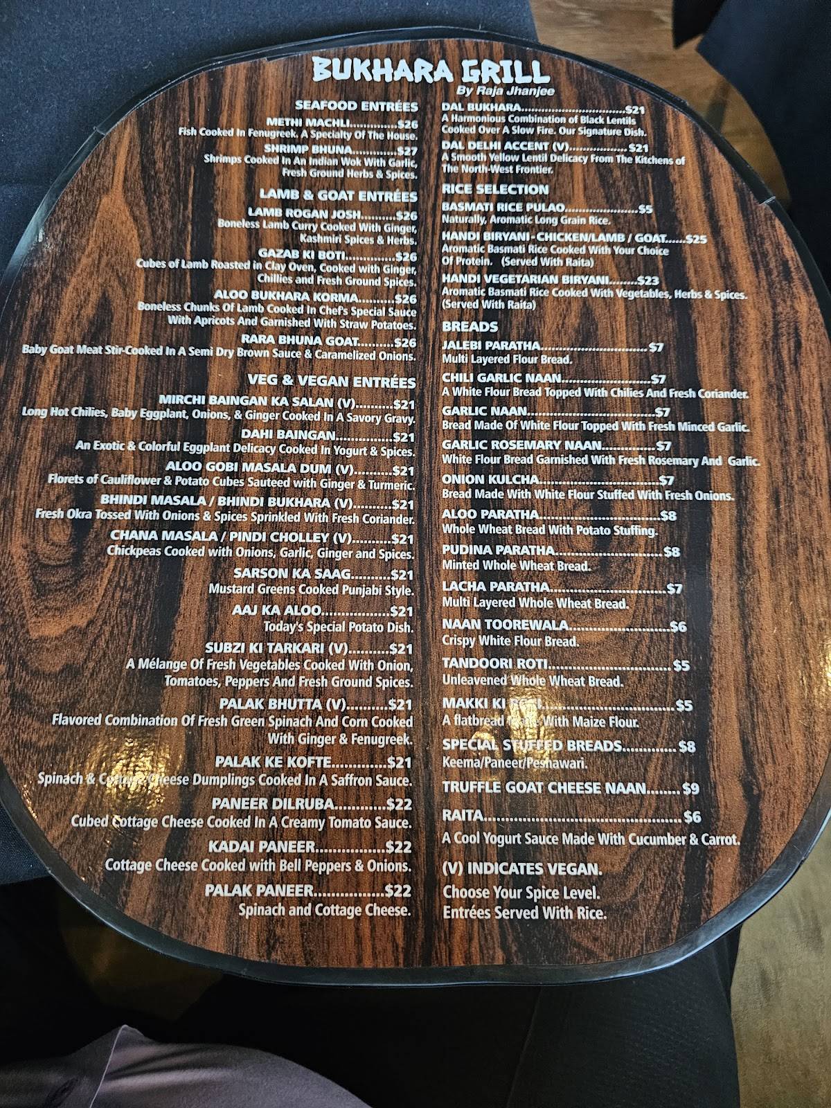 Menu at Bukhara Grill : Indian Spice Rave & Catering restaurant, Ridgewood