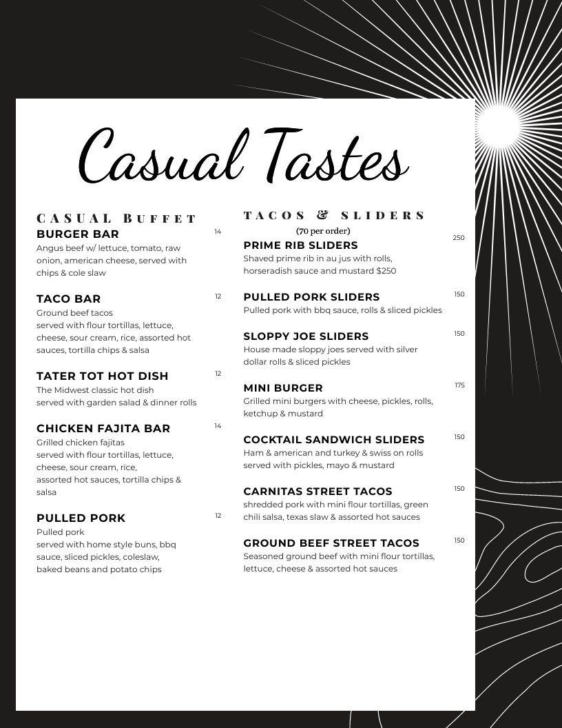 Menu at The Otter restaurant, Ottertail, 306 MN-78
