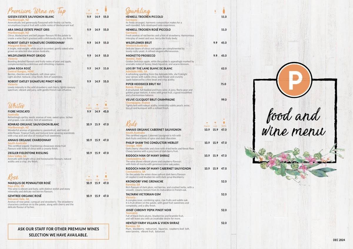 Menu at The Pavilions Hotel Terranora pub & bar, Terranora