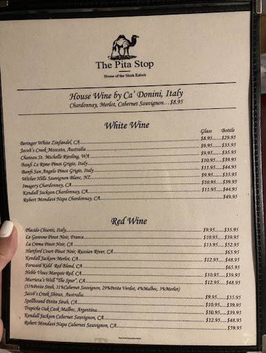 Menu at The Pita Stop restaurant, Birmingham, 12th St S