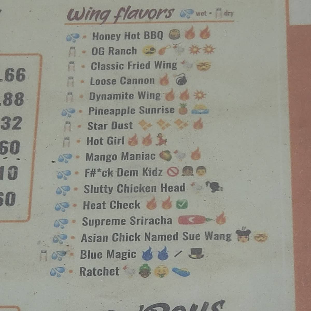 Menu at The Potluck restaurant, Austin