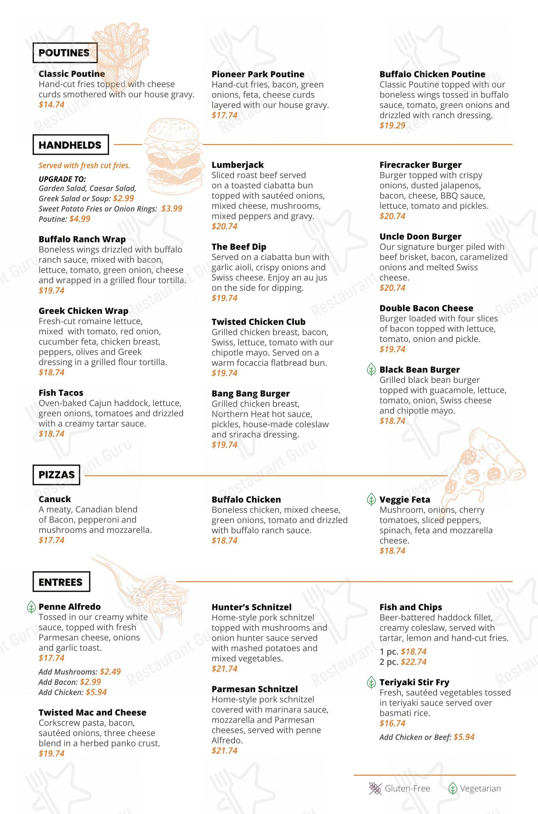 Menu at The Rabbid Fox pub & bar, Cambridge
