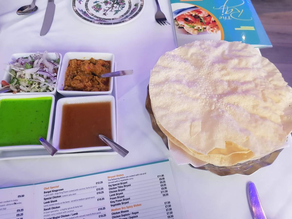 Menu at The Raj restaurant, Billericay, 5-7