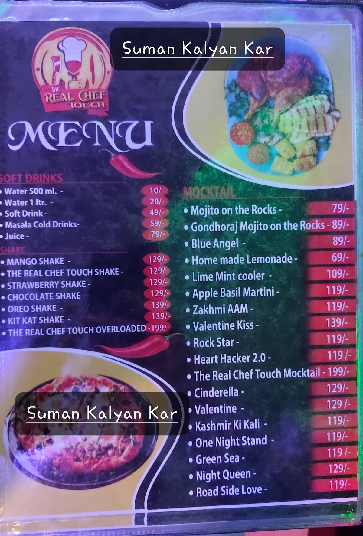 Menu at The Real Chef Touch, Diamond Harbour