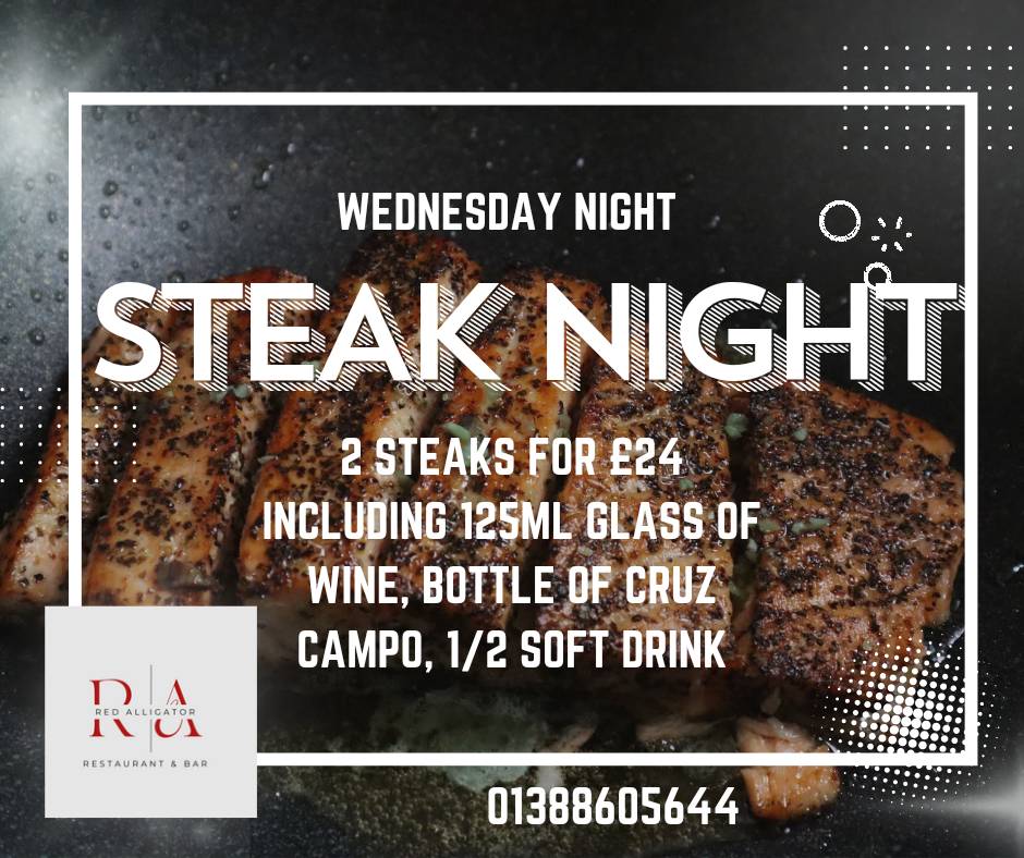 Menu at The Red Alligator pub & bar, Bishop Auckland