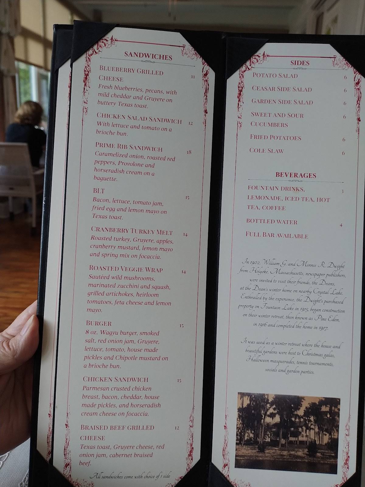 Menu at The Rose Plantation restaurant, Fruitland Park